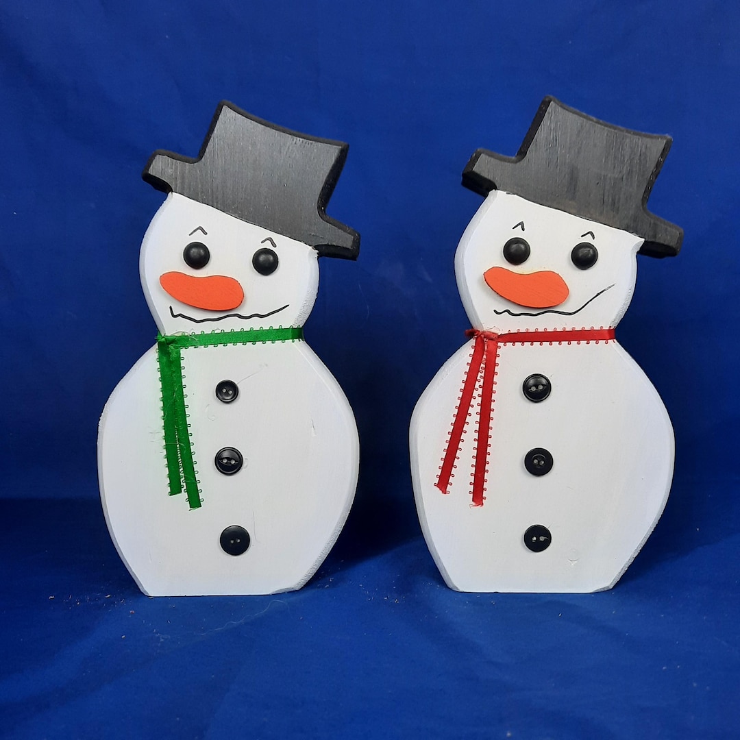 Rustic Wooden Snowman, Chunky Wooden Snowman, Snowman, Christmas ...
