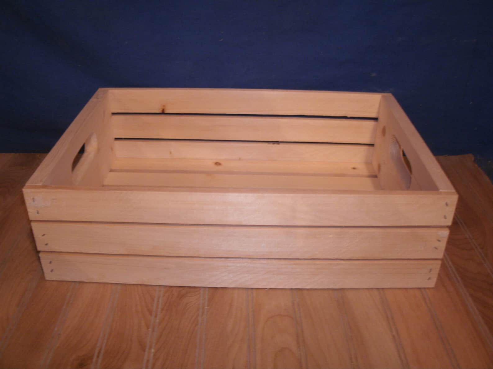 18" Wood Crate, 5" High Wooden Crate,wood Storage Crate, Slatted Wood ...