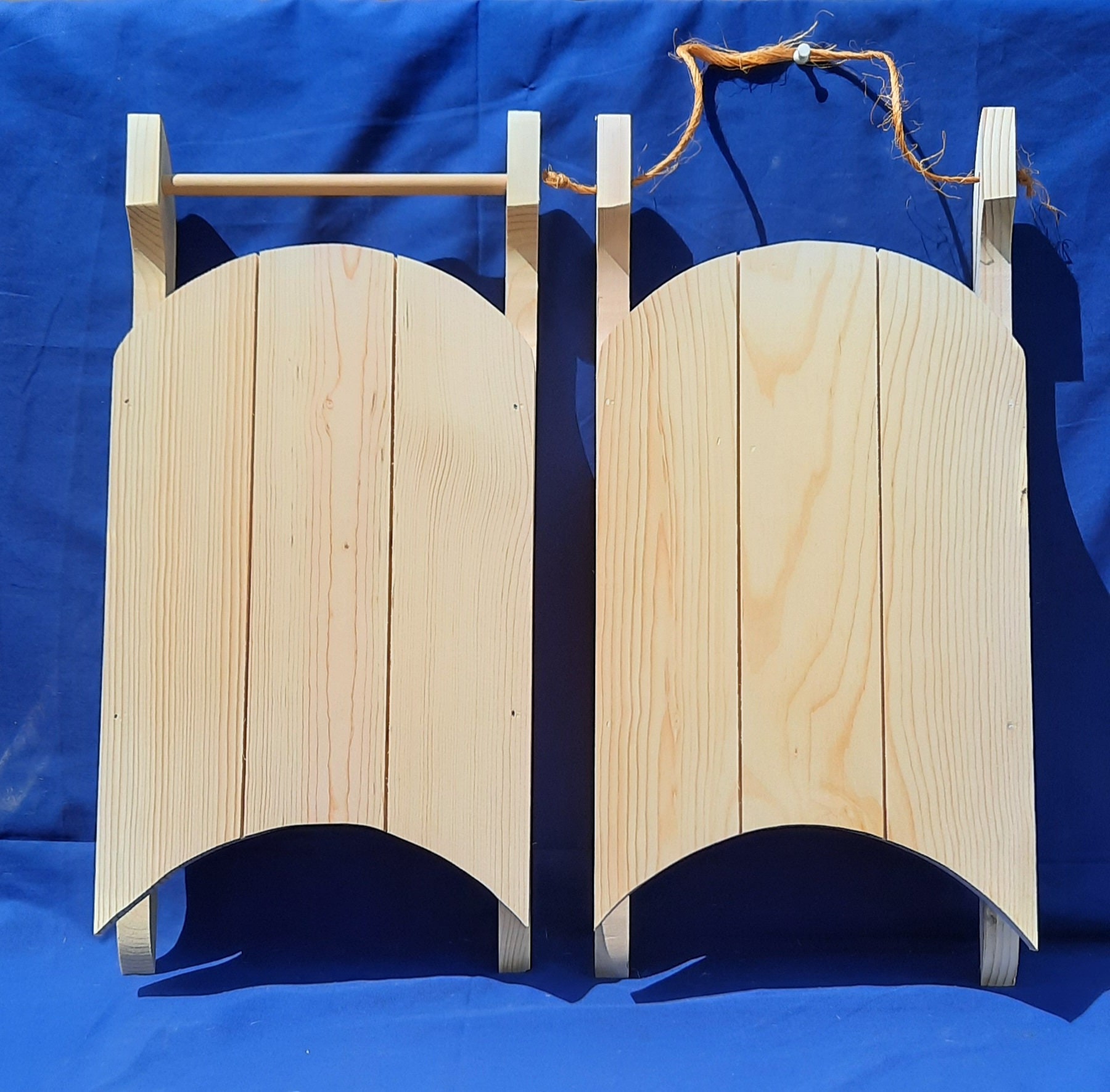 Wooden Sled, Dowel Handle, Unfinished Wooden Sled, Large Wooden Sled ...