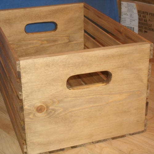 Wood Crate Large Wood Crate 18 Wooden Crate American - Etsy