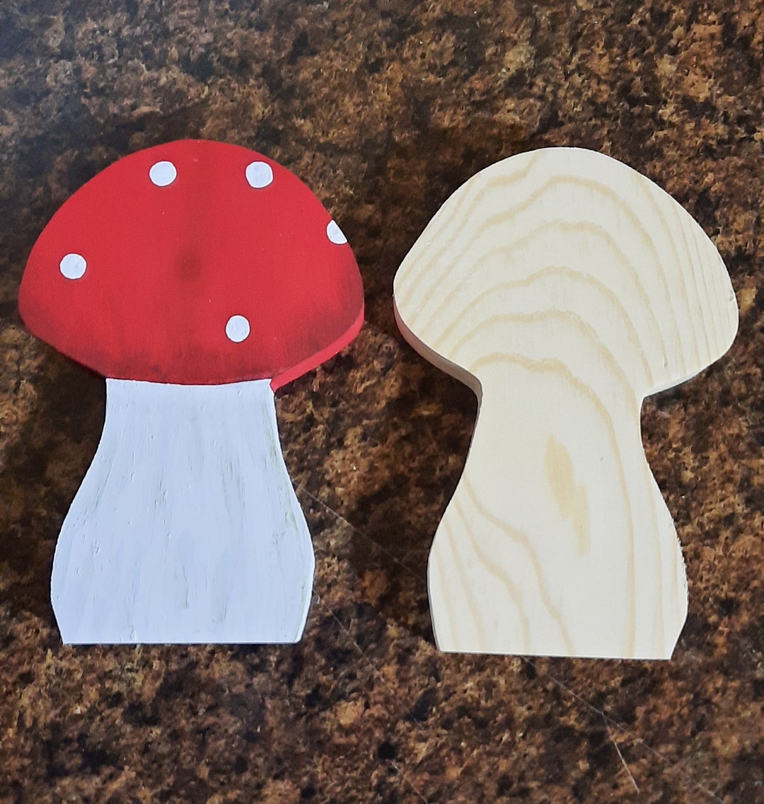 Mushroom, Single Mushroom, Wooden Mushroom Cutouts, Unfinished Wooden Mushroom Shapes ...