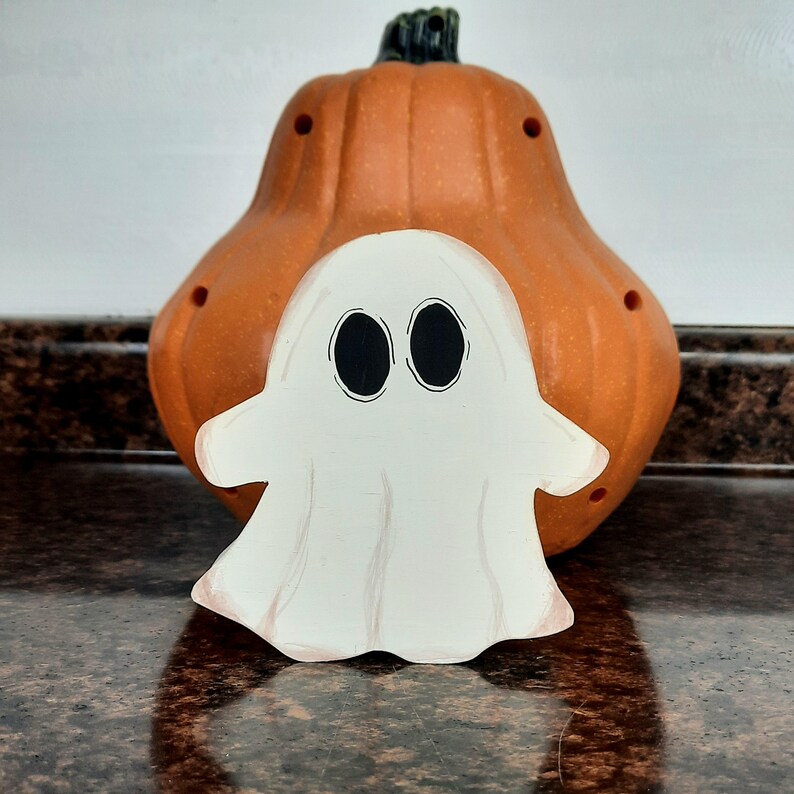 Large CHUNKY Wooden Ghost, Wooden Halloween Ghost, Wood Ghost, Ghost ...