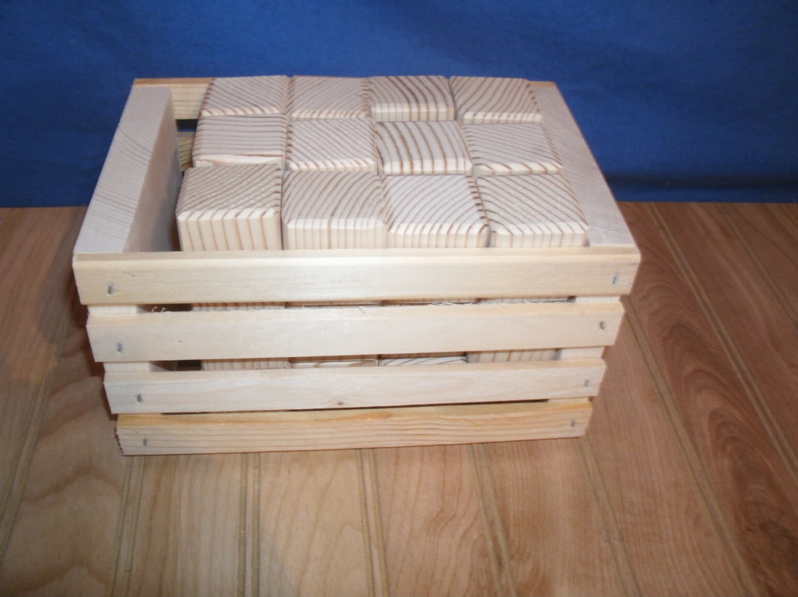 Unfinished Wood Blocks,26 Wood Baby Blocks 1 1/2" Square With Wood ...