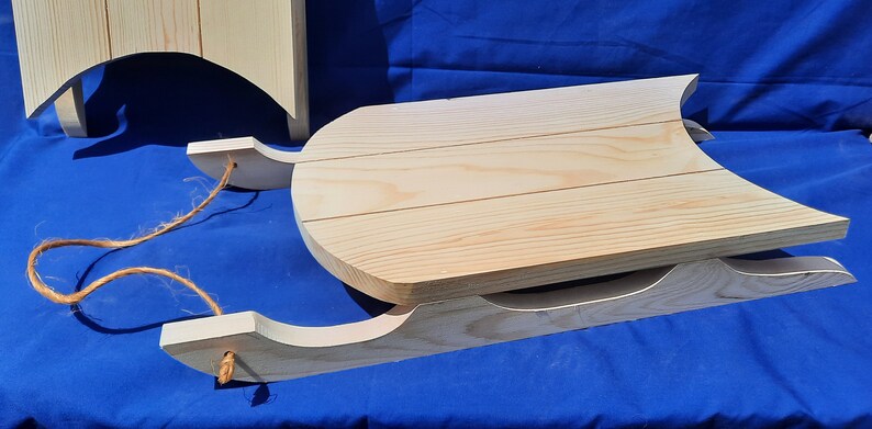 Wooden Sled, Twine Handle, Unfinished Wooden Sled, Large Wooden Sled ...