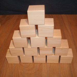 40 Unfinished 2 Wood Blocks, Wood Baby Blocks 2 Square, Craft Blocks ...