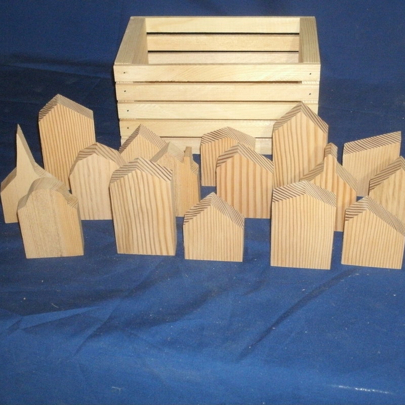 Wood House Blocks - Etsy