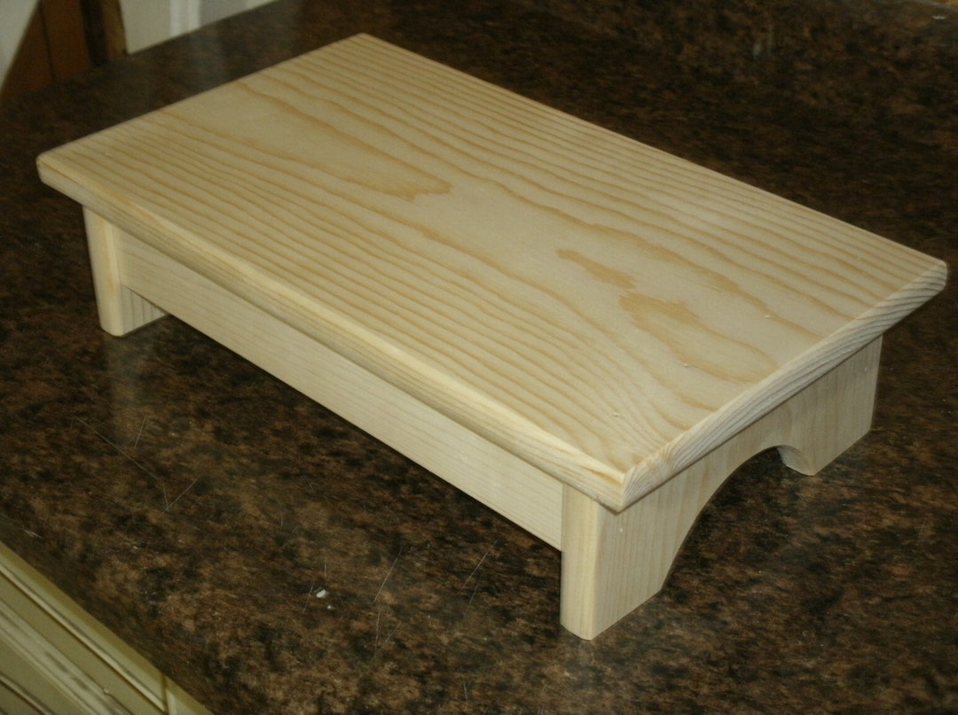 Unfinished Wood Step Stool, 4" Wooden Step Stool, Unfinished Pine ...