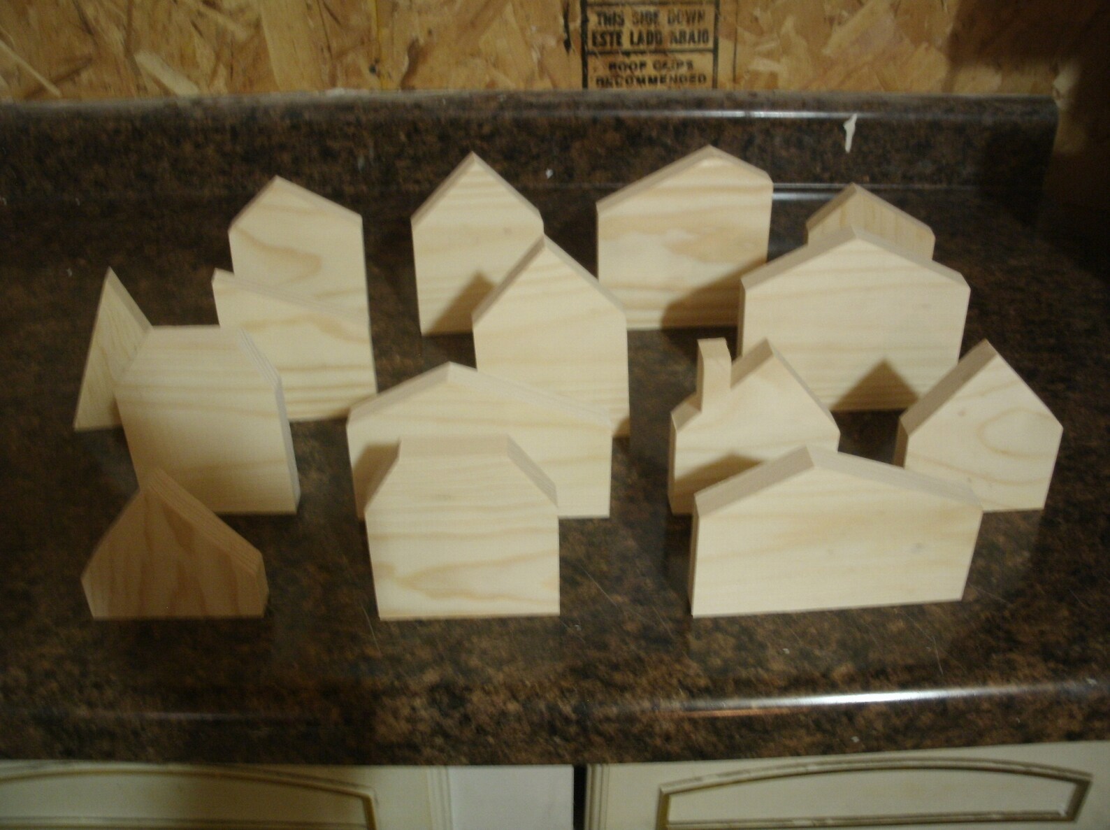 15 Unfinished Wood House Shapes Wooden House Wooden Blocks | Etsy