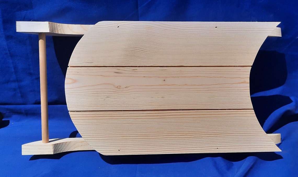 Wooden Sled, Dowel Handle, Unfinished Wooden Sled, Large Wooden Sled ...
