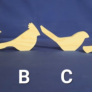 10 or 20 Unfinished Wood Bird Shape, Wooden Songbird, Sitting Wooden ...