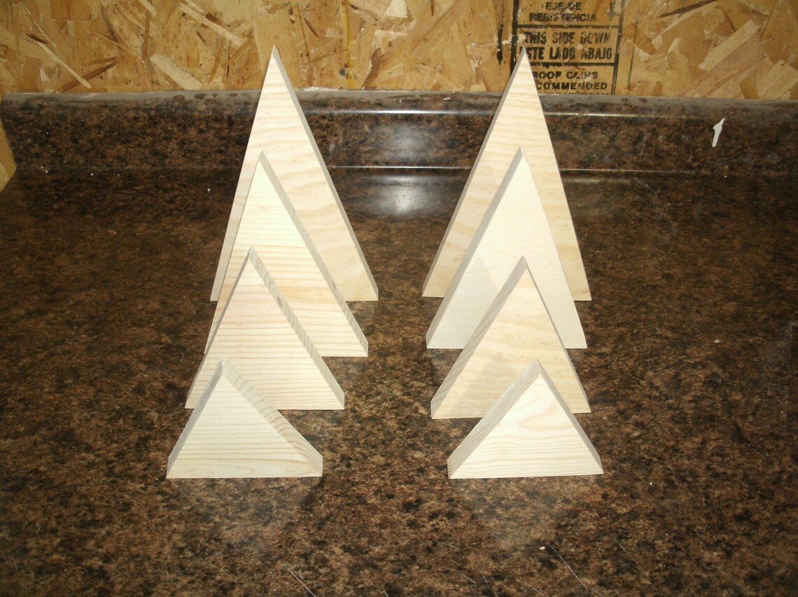 8 Wood Trees Unfinished Wood Tree Shapes DIY Christmas - Etsy