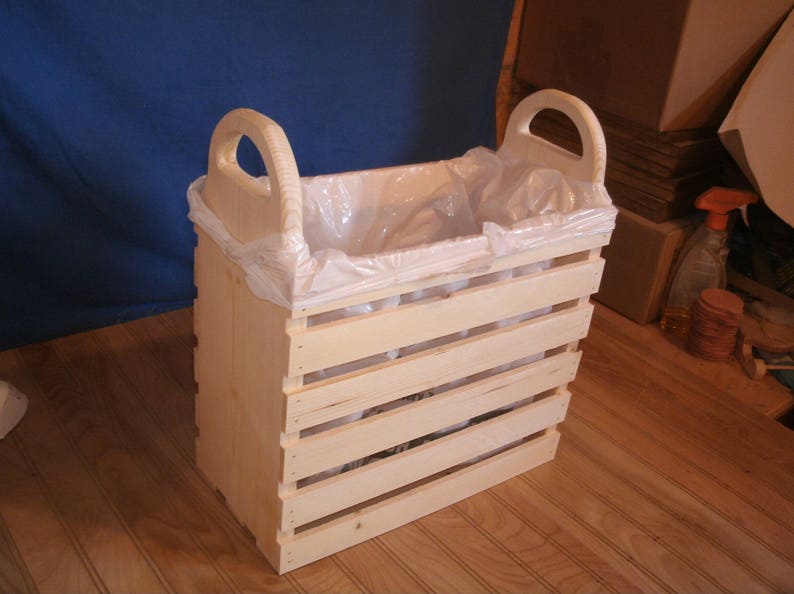 Crategrocery Bag Trash Can Crate Wood Crate Wooden Crate - Etsy