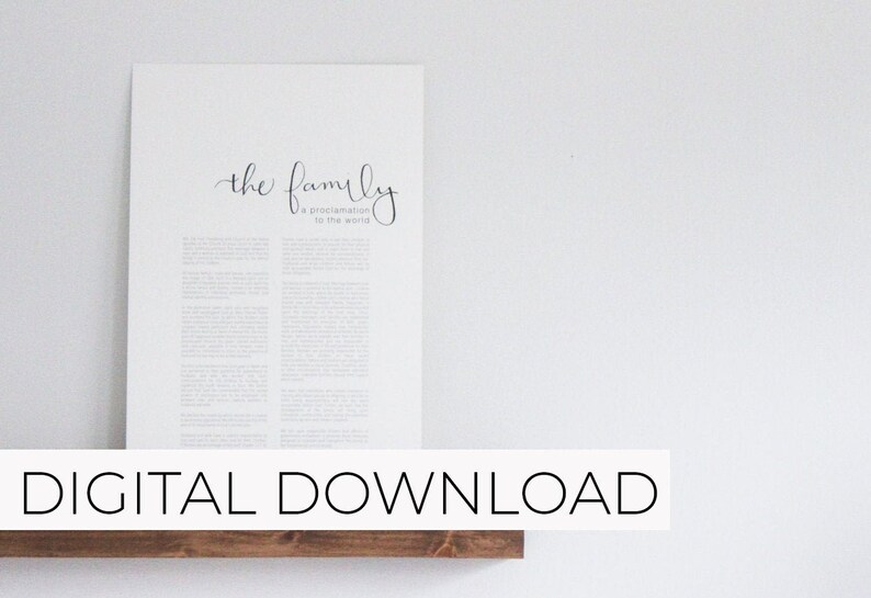 Family Proclamation | Hand Lettered | DIGITAL DOWNLOAD - Etsy