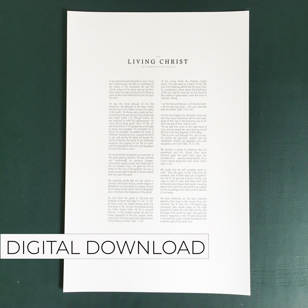 Living Christ | Classic | DIGITAL DOWNLOAD - Etsy