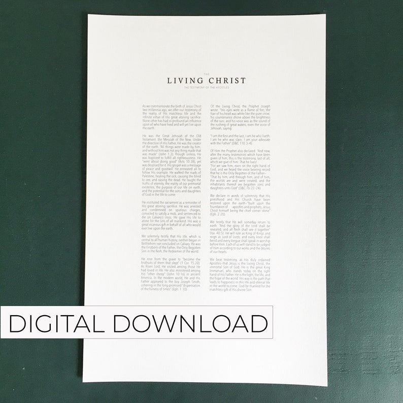 Living Christ | Classic | DIGITAL DOWNLOAD - Etsy