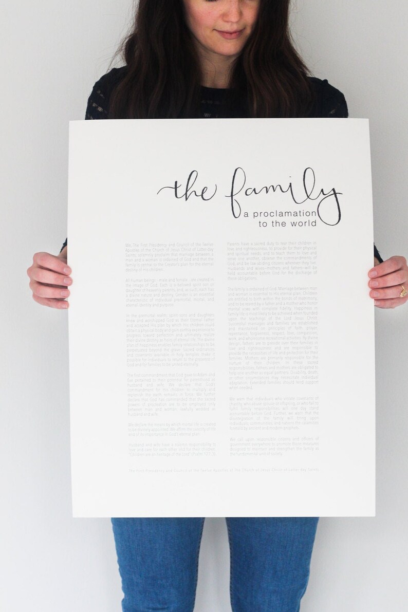 Family Proclamation | Hand Lettered | DIGITAL DOWNLOAD - Etsy