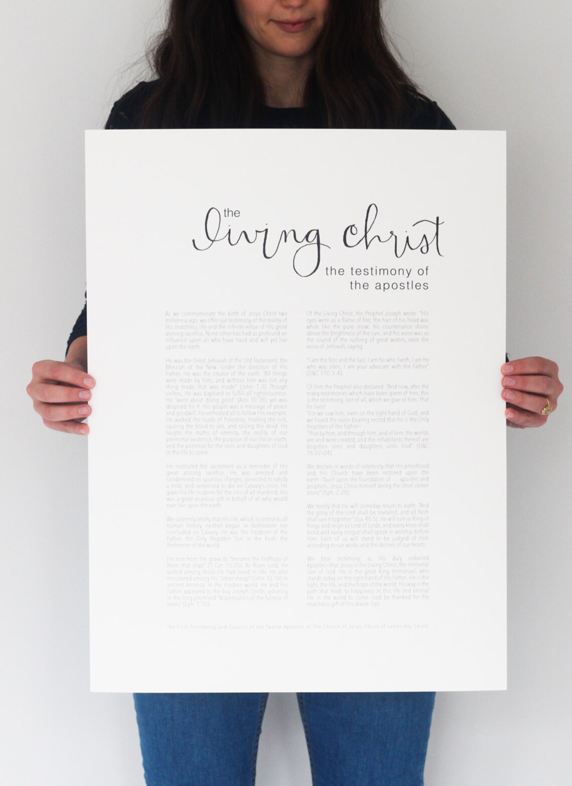 The Living Christ | Hand-lettered | LDS Print | Calligraphy - Etsy