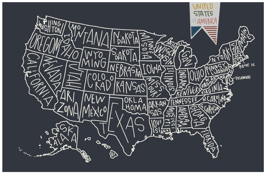 United States Map | Modern | DIGITAL DOWNLOAD - Etsy