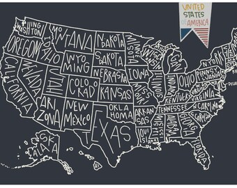 Pastel United States Map Digital Download Print - Etsy