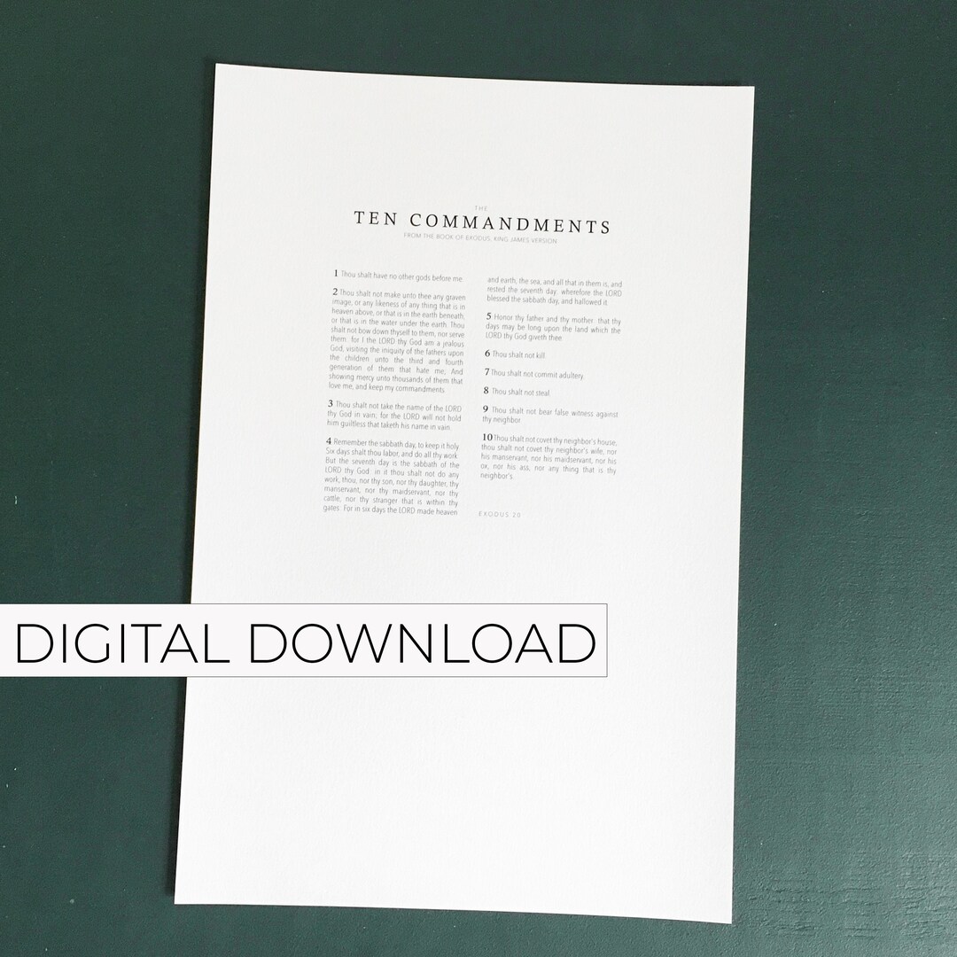Ten Commandments | Classic | DIGITAL DOWNLOAD - Etsy