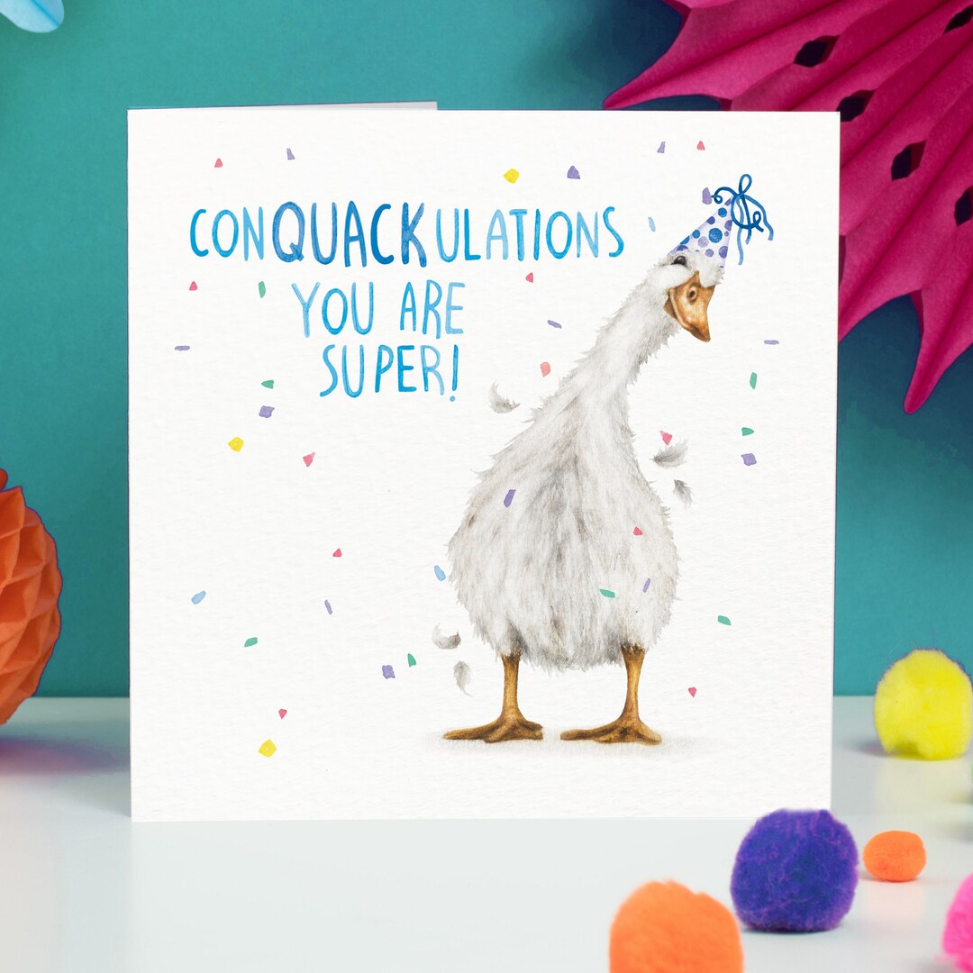 Funny Congratulations Duck | Well Done New Job Promotion - Etsy UK