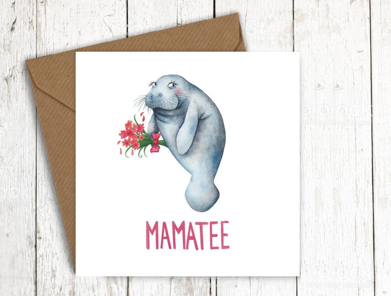 Funny Mothers Day Card Mum Birthday Card Manatee Card - Etsy UK