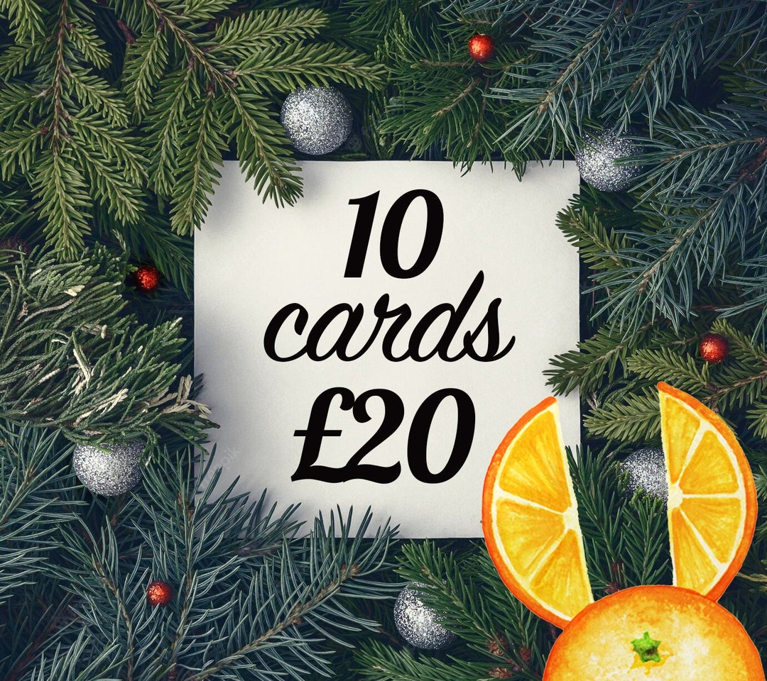 Ten Citrus Bunn Christmas Cards for 20 Quid | Special Offer Multi Buy Cards - Etsy UK