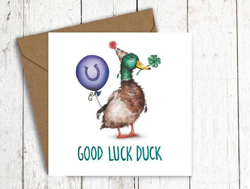 Funny Good Luck Duck Card New Job Northern Card | Etsy UK