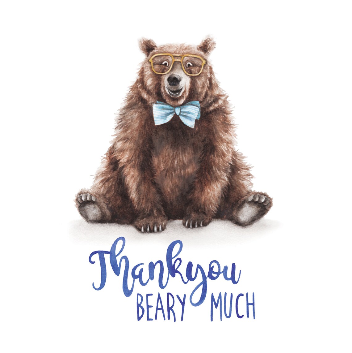 Thank you Card Funny Thanks Bear Card Sorry You're | Etsy