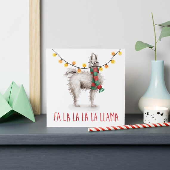 Funny Llama Christmas Card Alpaca Quirky Pun Card - Etsy