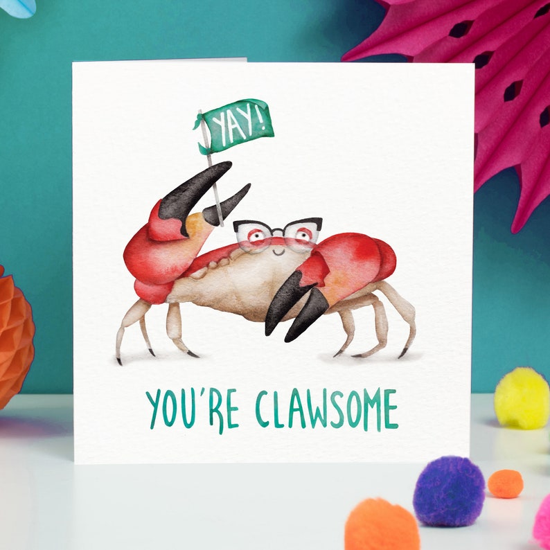 You're Clawsome Card Feel Good Awesome Congratulations - Etsy
