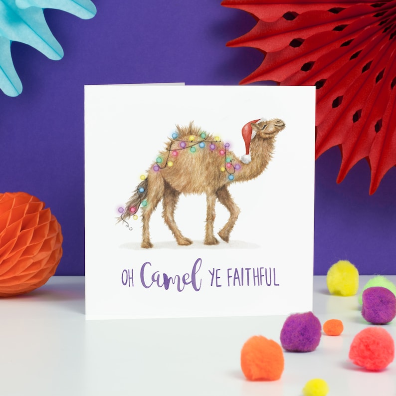 Funny Camel Christmas Card Alternative Festive Hymn Card | Etsy