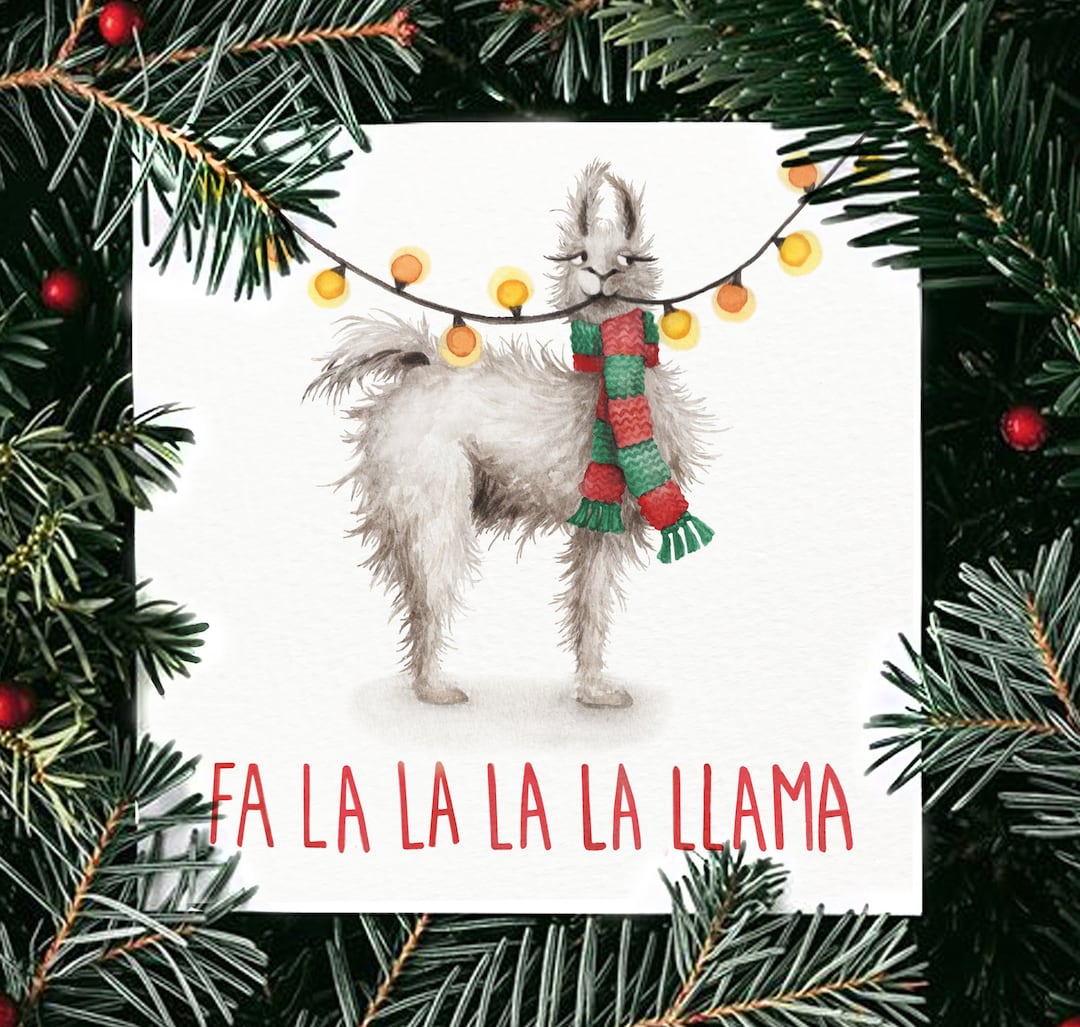 Funny Llama Christmas Card | Alpaca Quirky Pun Card - Etsy