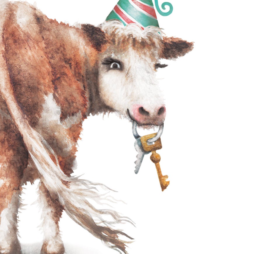 New Home Card | Funny First House | Cow Moving Card - Etsy UK