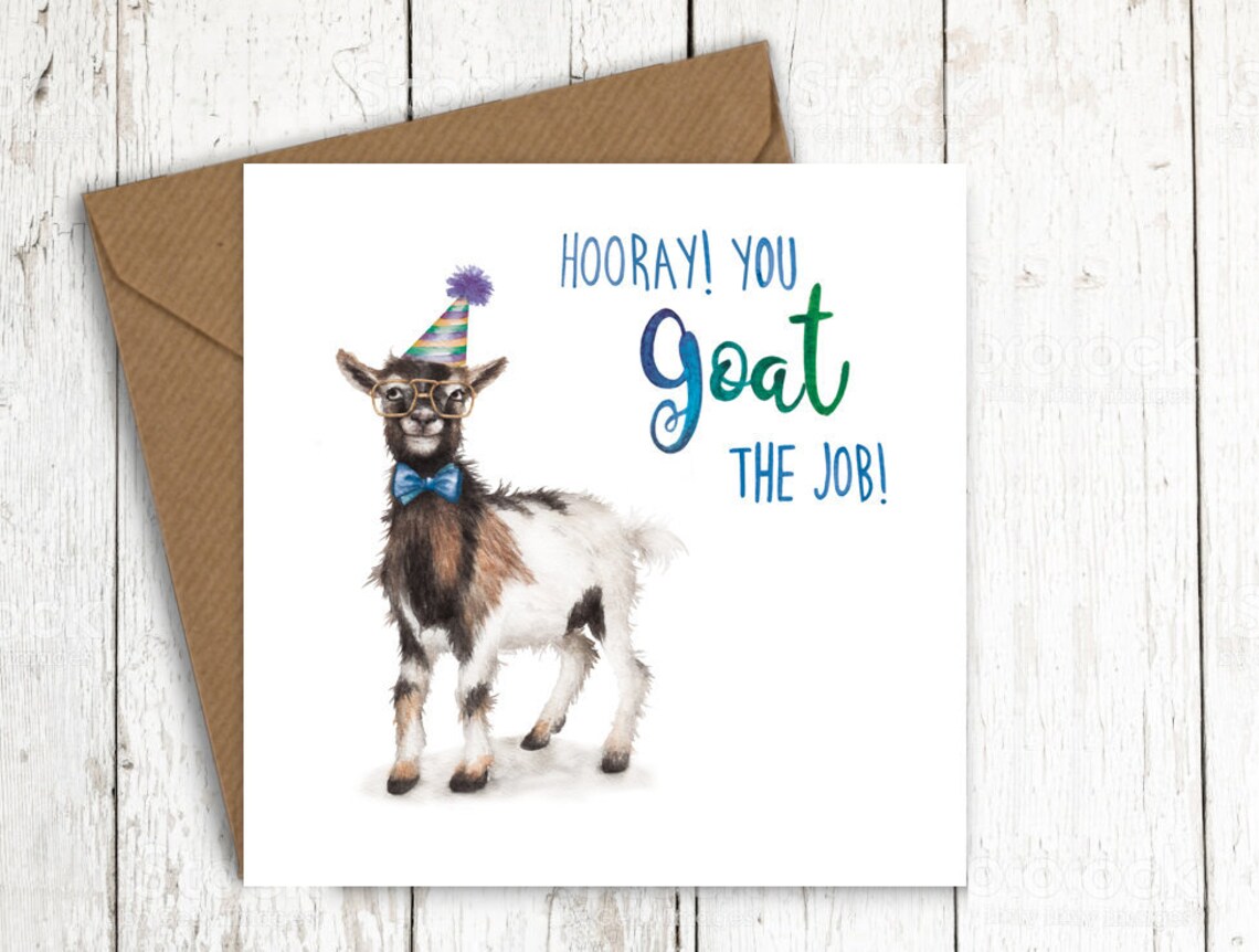 You Got the Job Card Funny Congratulations Goat Promotion - Etsy UK
