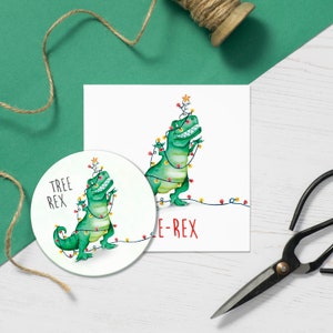Tree Rex Christmas Card | Alternative Dinosaur Quirky Xmas Card - Etsy UK