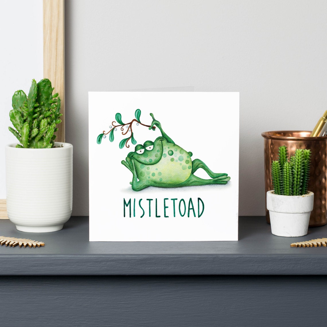 Funny Mistletoe Christmas Card Alternative Frog Toad Pun - Etsy UK