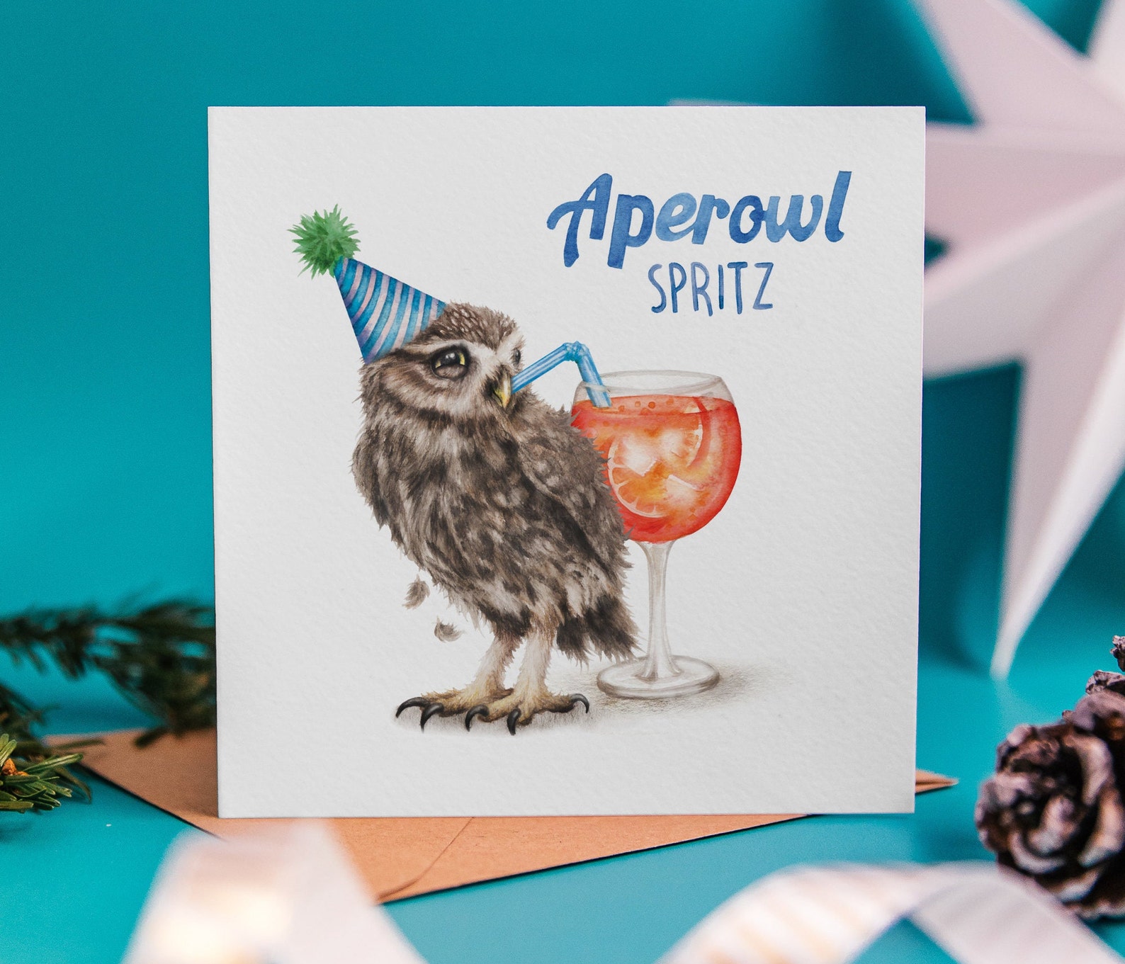 Aperol Spritz Birthday Card Owl Alcohol Funny Pun Card | Etsy