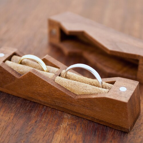 Ring Box the Mountain Made From Walnut & Chestnut - Etsy