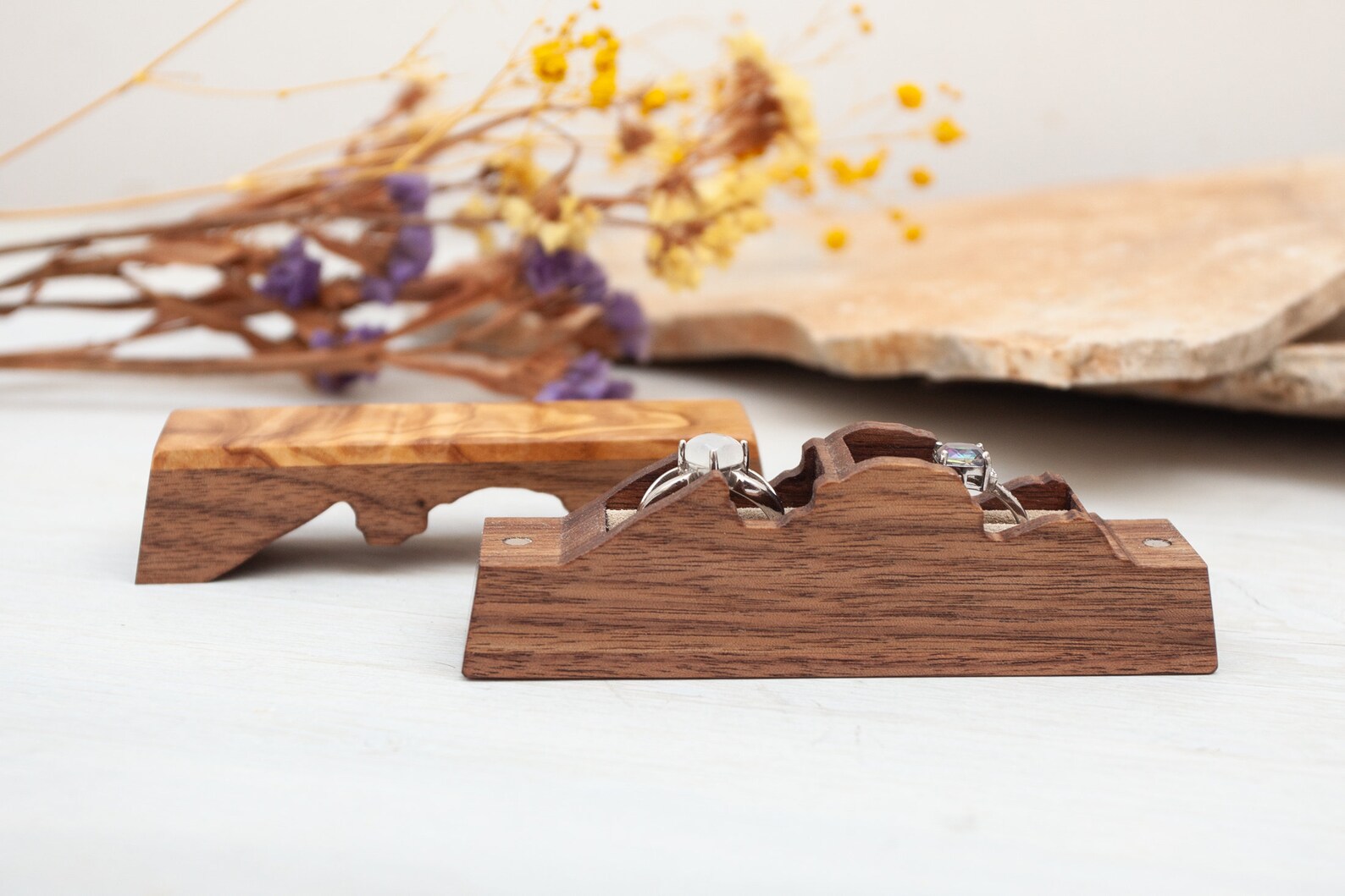Mountain Ring Box, Three Sisters Fernie Mountain Range - Wedding Ring ...