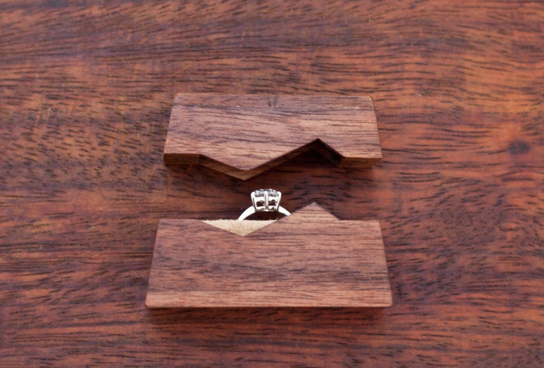 Ring Box the Mountain Made From Walnut Wood - Etsy