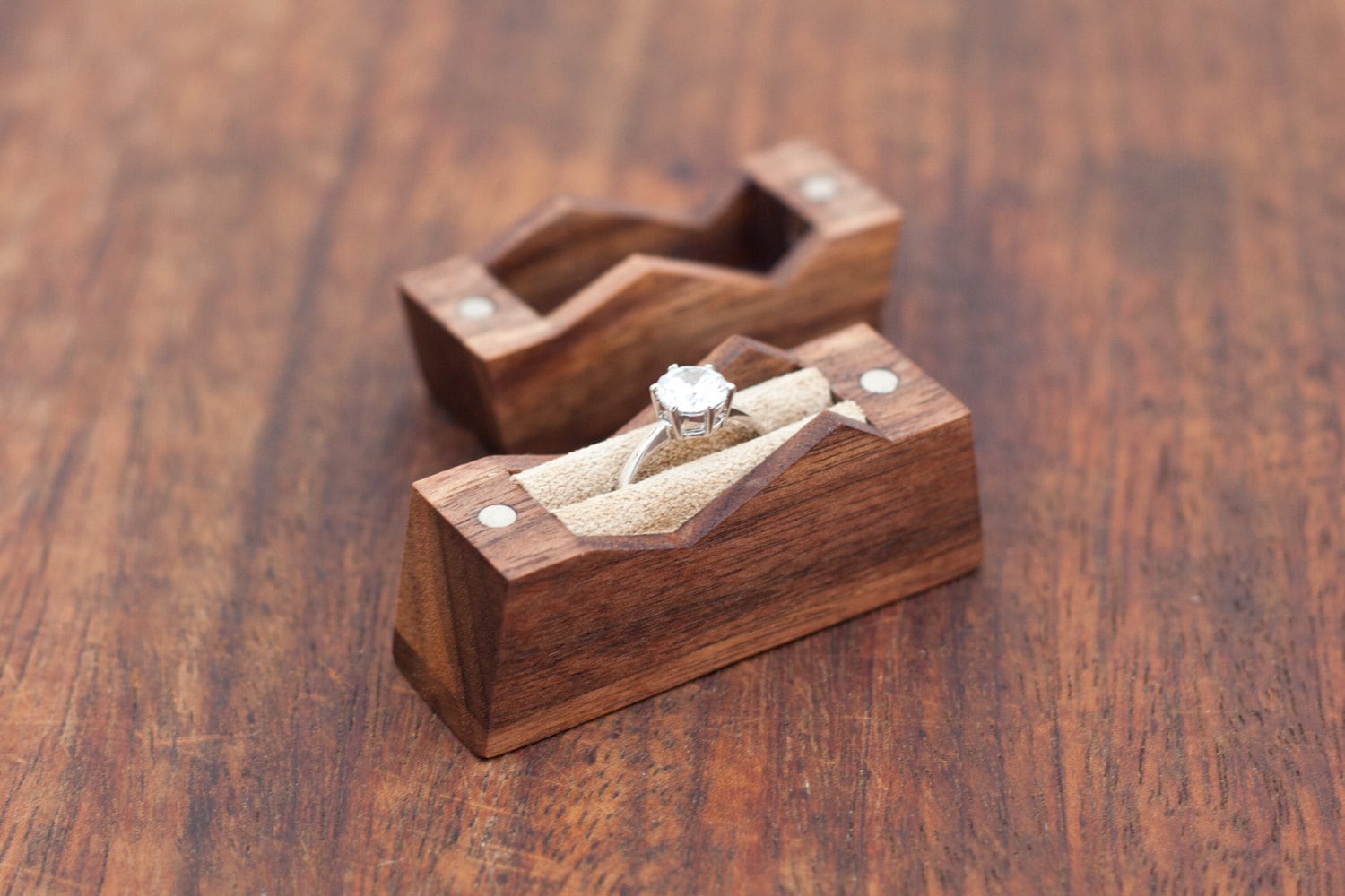 Ring Box "the Mountain" Made From Walnut Wood, Engagement Ring Box ...