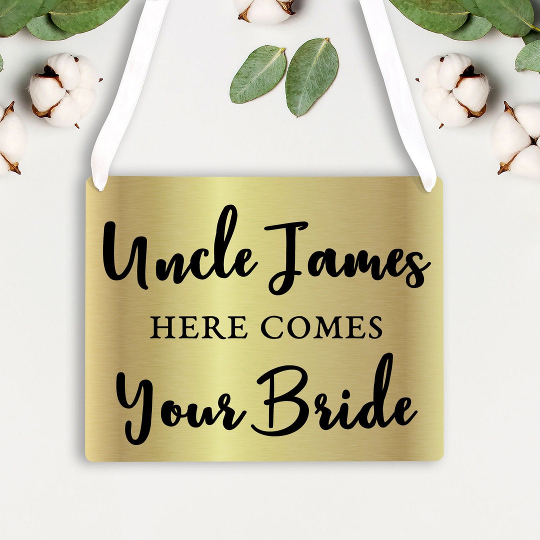 Here Comes Your Bride Metallic Wedding Sign Ring Bearer Sign Flower ...