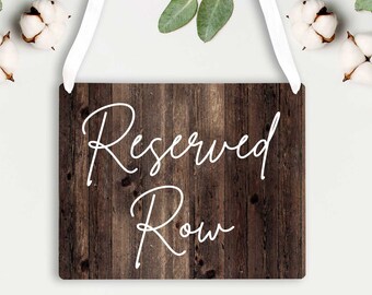 Reserved Row Sign Wedding Reserved Sign Reserved Wedding - Etsy