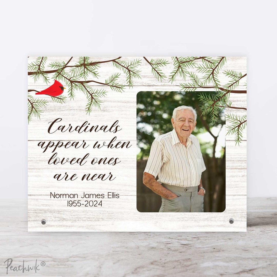 Cardinal Memorial Photo Gift Plaque in Memory Photo Gift Frame Photos ...