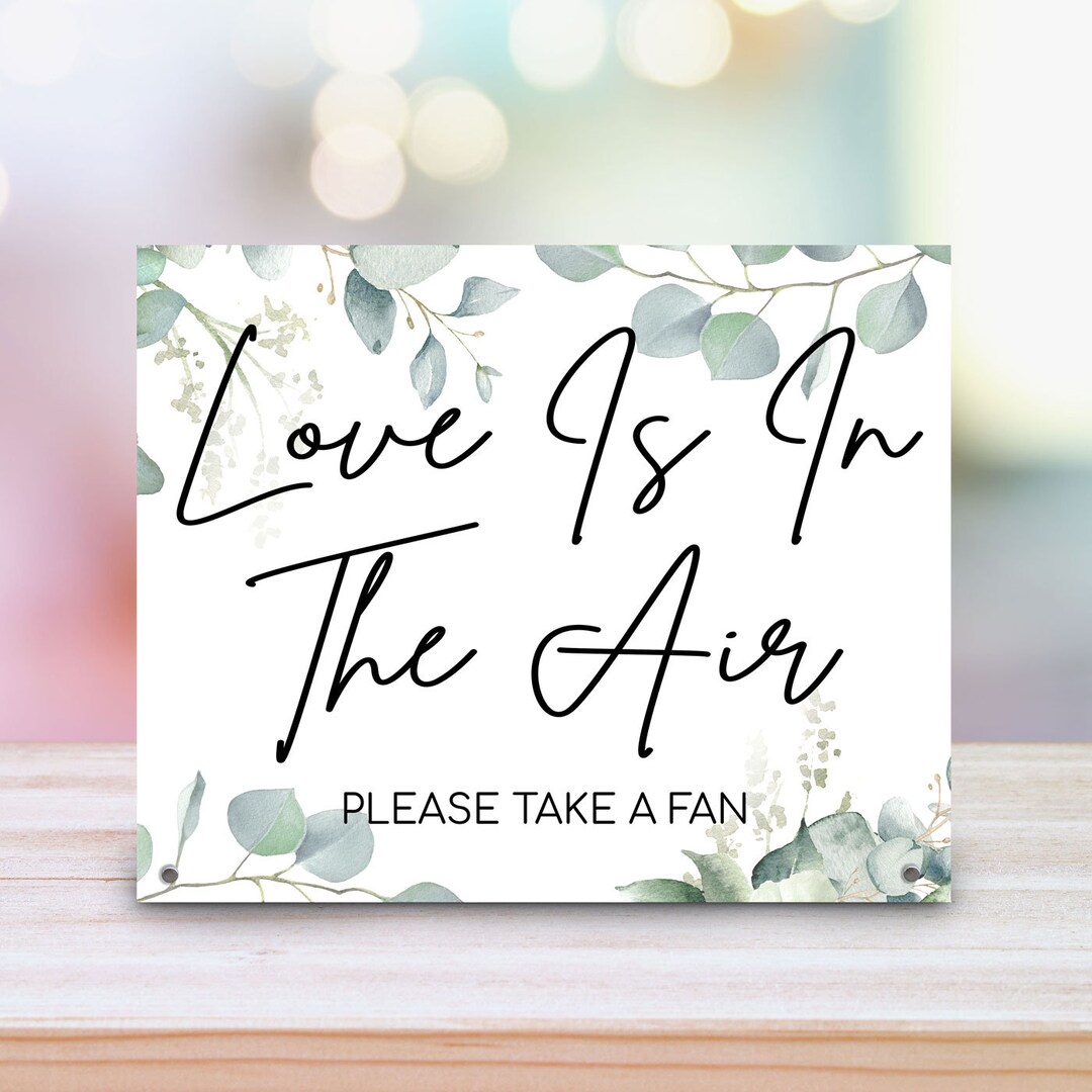 Fans Wedding Sign Take A Fan Wedding Sign 8x10 Metal Wedding Decor ...