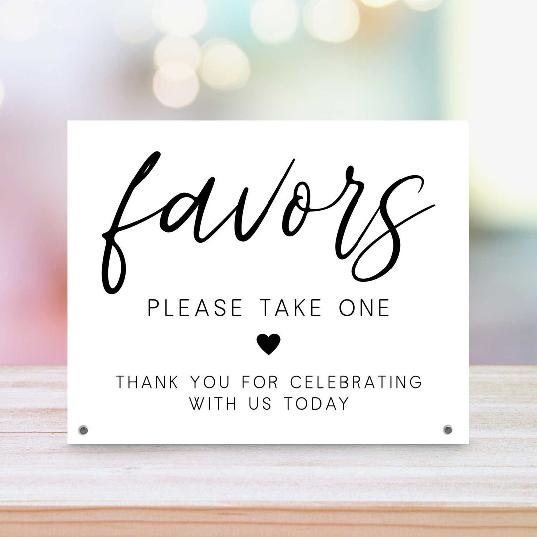 Favor Sign Wedding Favors Table Sign Baby Shower Favors Sign 8x10 Metal ...