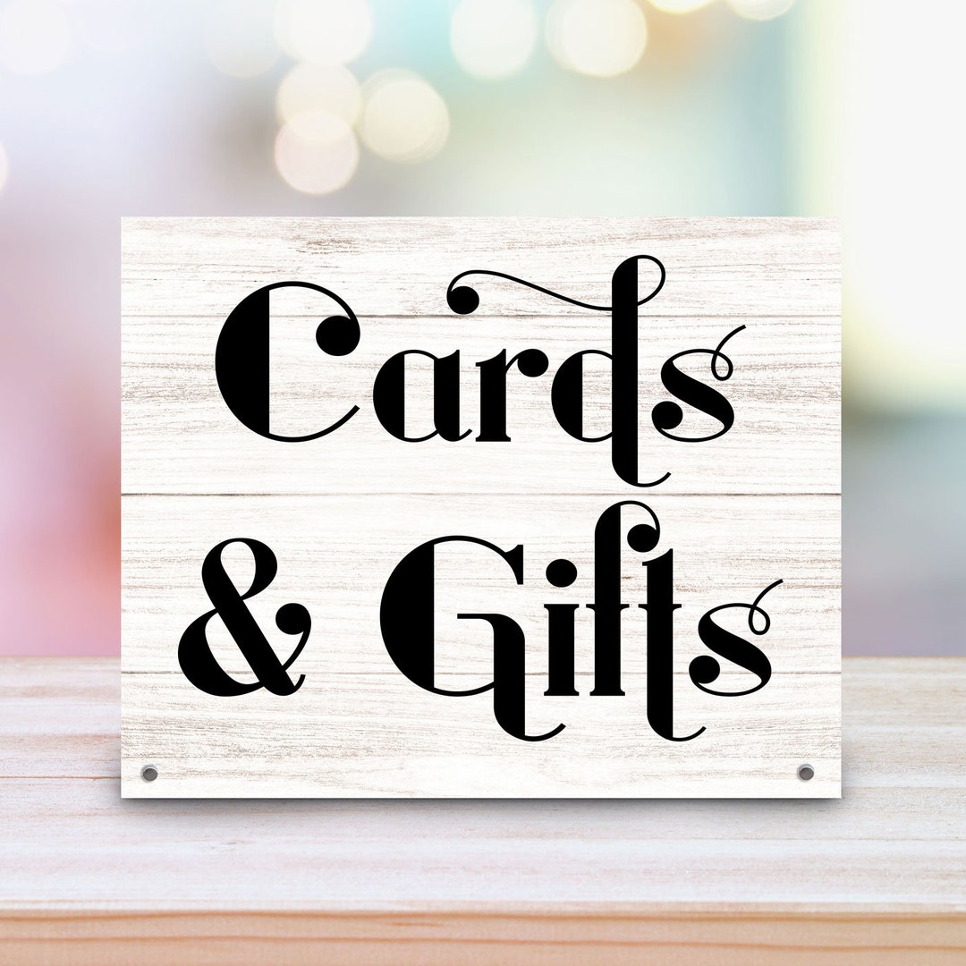 Cards & Gifts Table Event Sign Chalkboard Style Art Deco Metal Sign ...