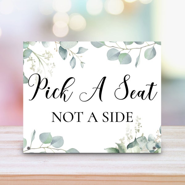Pick a Seat Not Side - Etsy