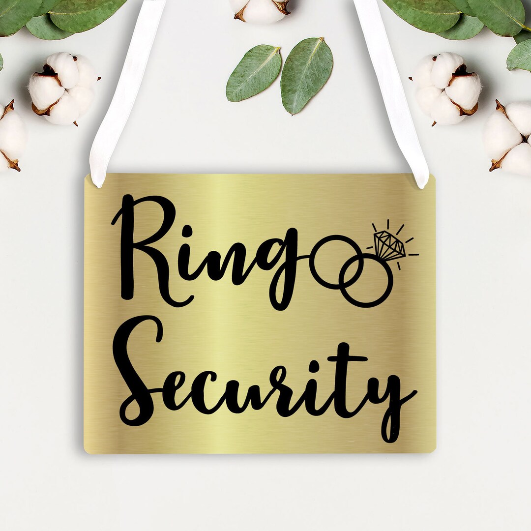 Ring Bearer Metallic Wedding Sign Ring Security Funny Ring Bearer Sign ...